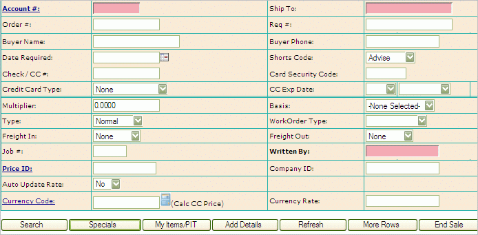 Creating A New Sales Order